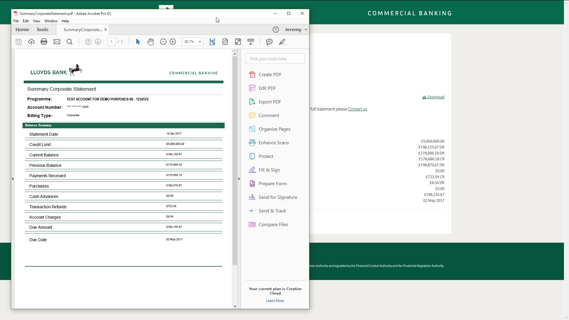 Lloyds - CCIS - View/Print Corporate Statements